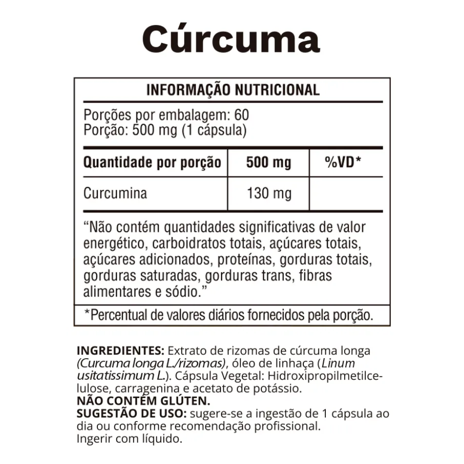 CÚRCUMA 100% VEGETAL 500MG 60 CAPSULAS OCEAN DROP - ALFA
